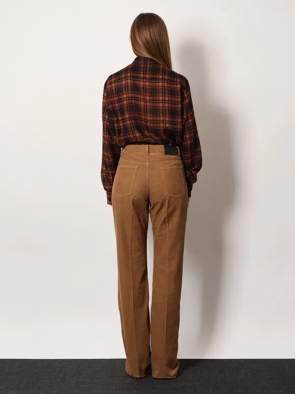 Saint Laurent Wide Leg Corduroy Trousers - Multicolor