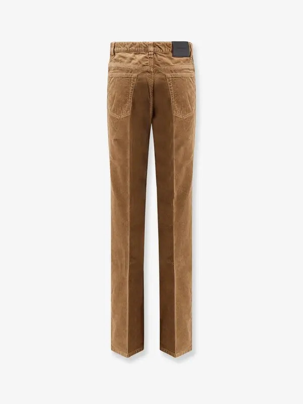 Saint Laurent Wide Leg Corduroy Trousers - Multicolor