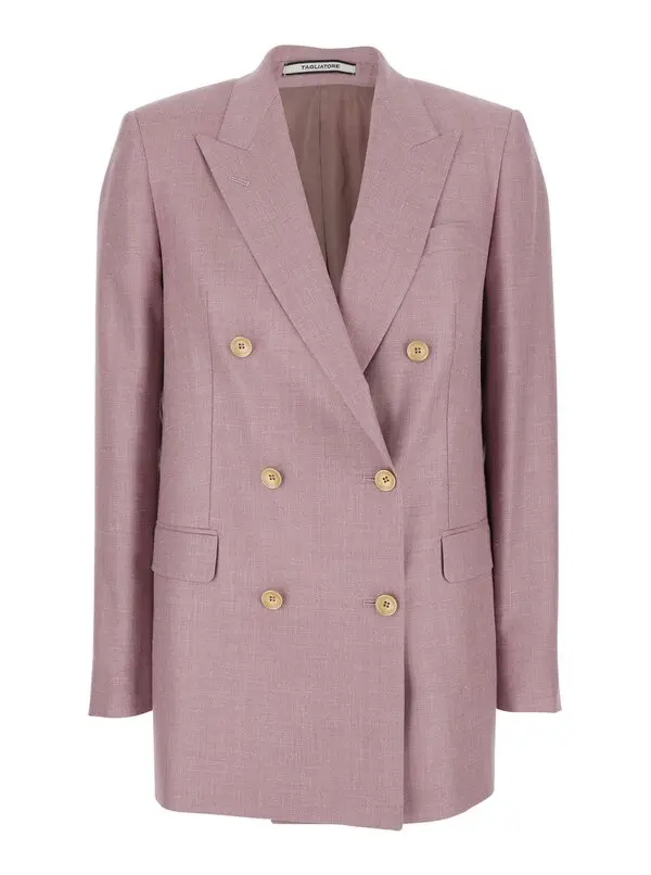 Tagliatore Jasmine Double-breasted Wool Blend Jacket - Pink