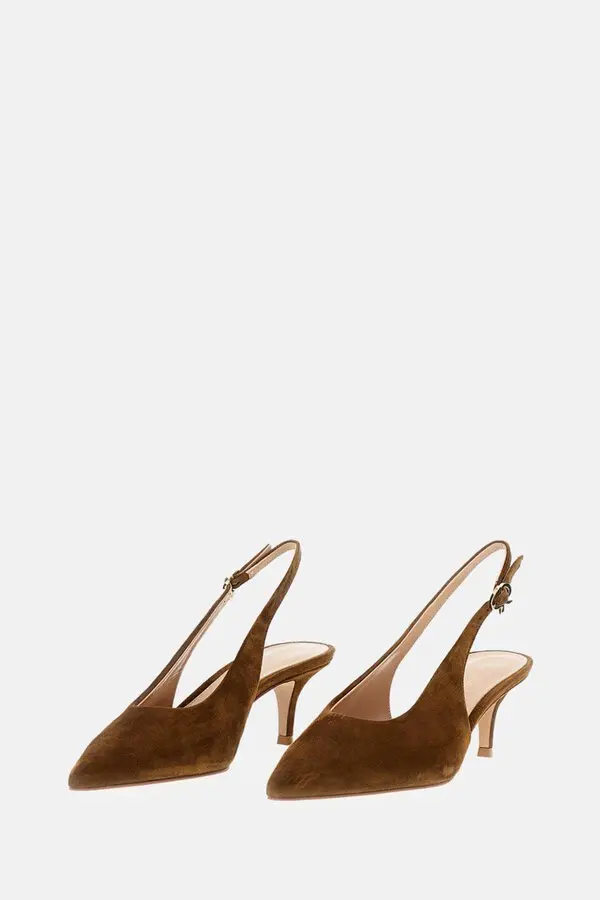 GIANVITO ROSSI Suede Robbie Sling 55 Pumps - Multicolor