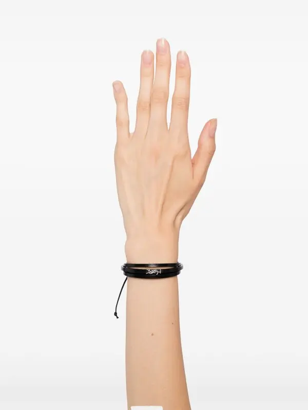 Saint Laurent Cassandre Leather Bracelet