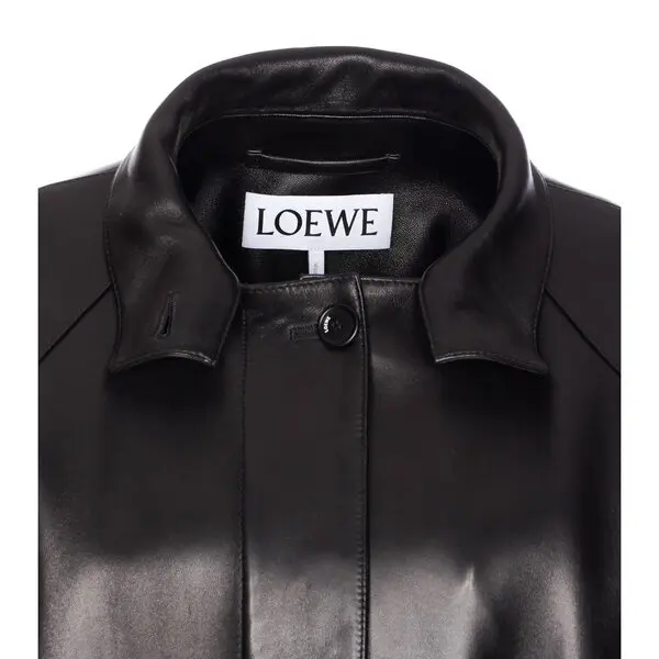 Loewe Belted Leather Short Trench Coat