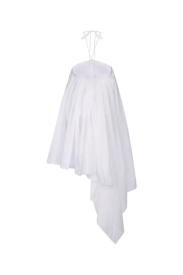 Jacquemus La Robe Triangle Courte Asymmetrical Drape Dress