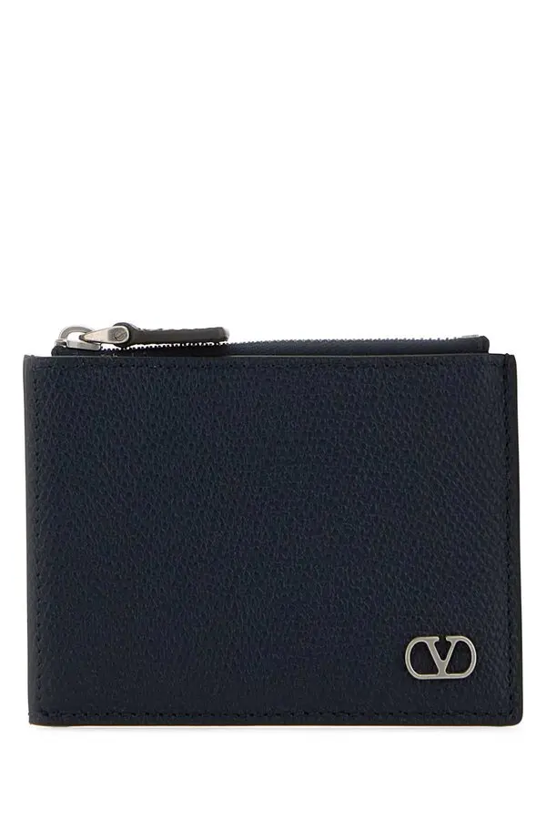 Valentino Garavani Midnight Leather Coin Purse - Blue