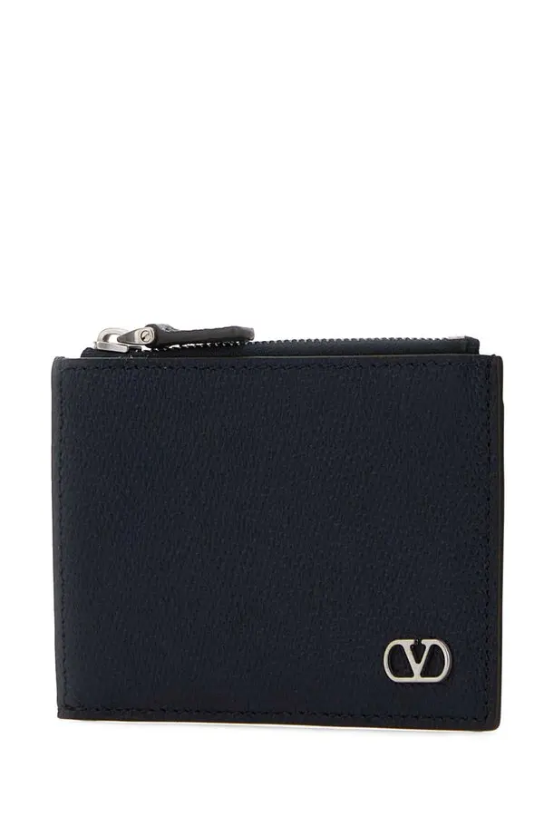 Valentino Garavani Midnight Leather Coin Purse - Blue