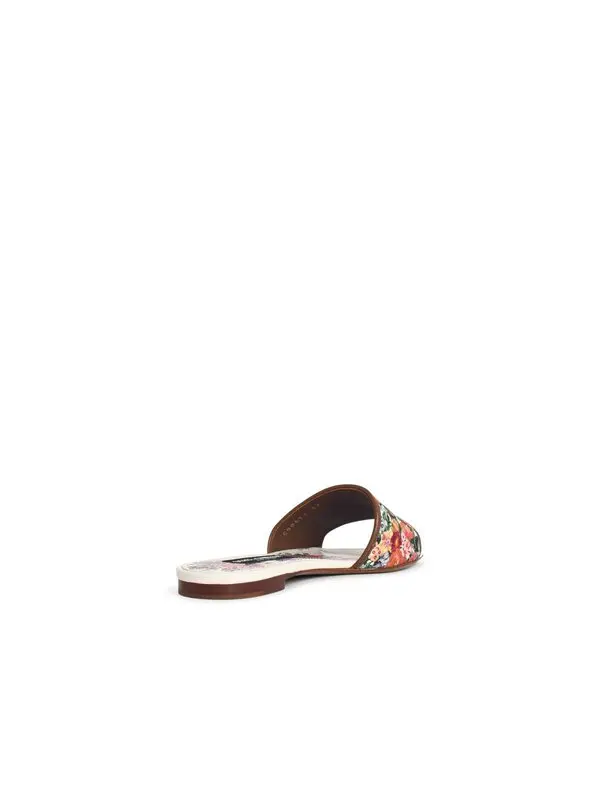 Dolce & Gabbana Floral Embroidered Fabric Slippers