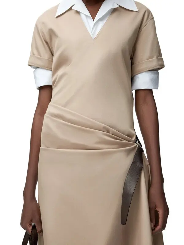 Loewe Cotton And Silk Dress With Belt