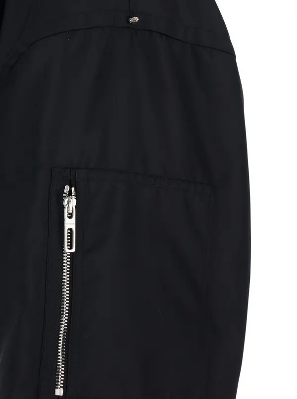 Sportmax Black Tech Fabric Crop Bomber Jacket - Multicolor