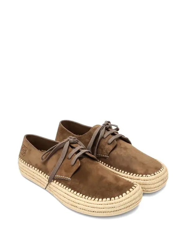 Loewe Anagram Suede Lace-up Espadrille Sneakers - Multicolor
