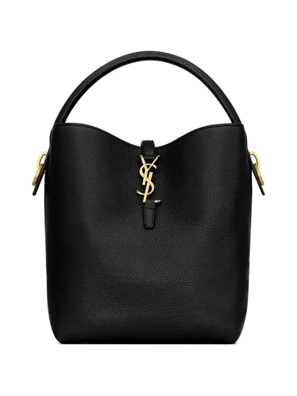 Saint Laurent Le 37 Grained Leather Bucket Bag - Black