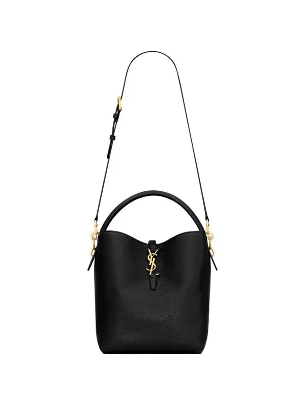 Saint Laurent Le 37 Grained Leather Bucket Bag - Black