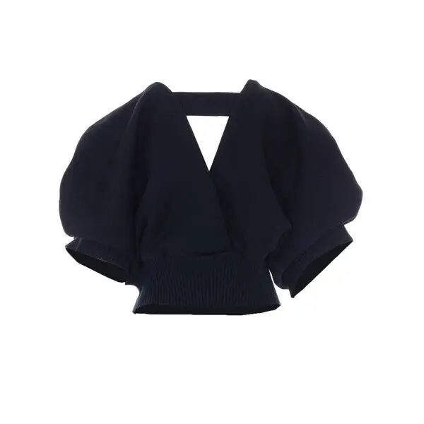 Sacai Knit Pullover With Puffed Sleeves