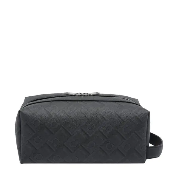 FERRAGAMO All Over Logo Coated Fabric Toiletry Bag