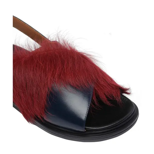 Marni Fussbett Sandals With Long Hair Effect - Multicolor