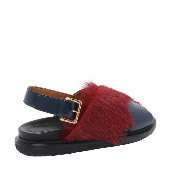 Marni Fussbett Sandals With Long Hair Effect - Multicolor