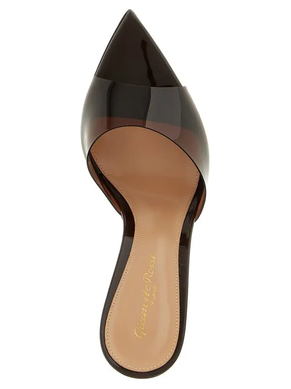 GIANVITO ROSSI Elle Patent Leather And Glass Stiletto Sandals - Brown