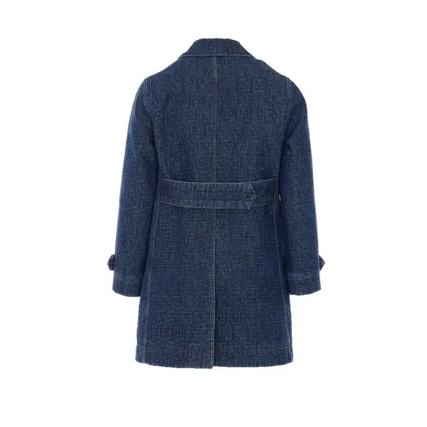Fendi Padded Denim Shirt With All-over Logo