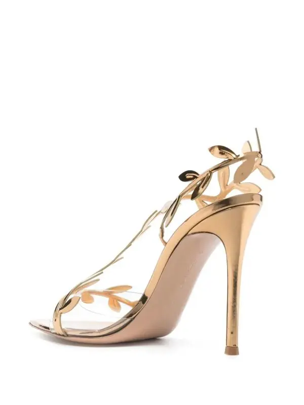 GIANVITO ROSSI Flavia 105mm Leaf Pattern Sandals - Multicolor