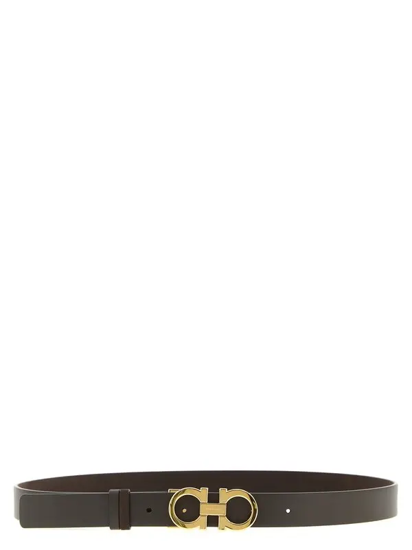 FERRAGAMO Gancini Reversible Belt - Brown