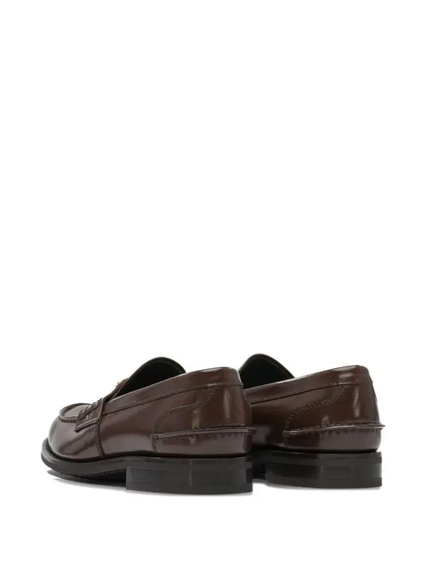 Prada Calf Leather Loafers With Enamel Triangle Logo - Multicolor
