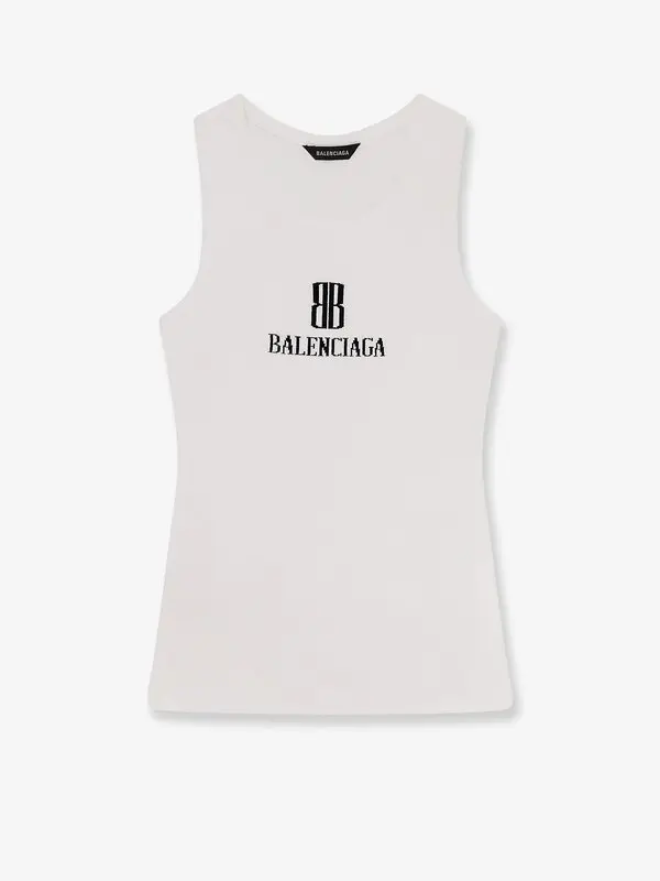 Balenciaga Ribbed Viscose Blend Tank Top