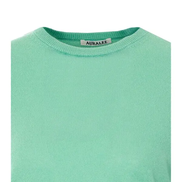 Auralee Super Fine Cashmere And Silk Blend Sweater - Green