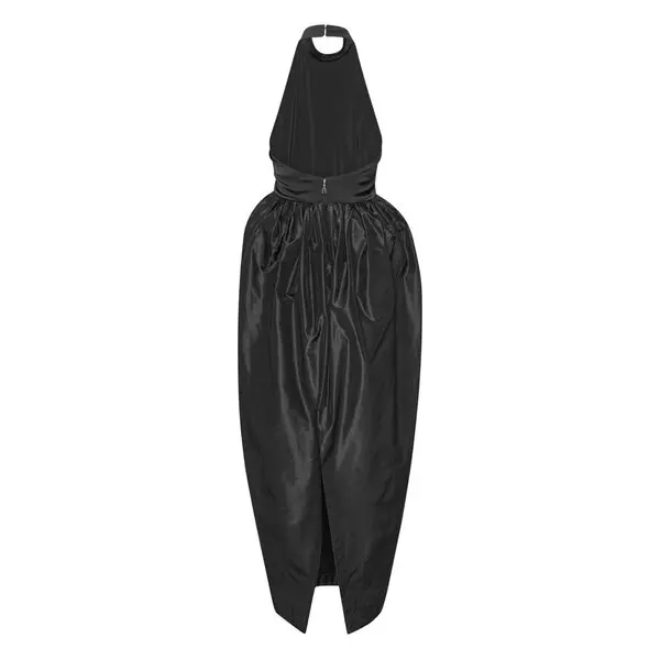 ROTATE BY BIRGER CHRISTENSEN Knit Maxi Dress With Ruffled Hem - Black