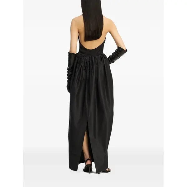 ROTATE BY BIRGER CHRISTENSEN Knit Maxi Dress With Ruffled Hem - Black