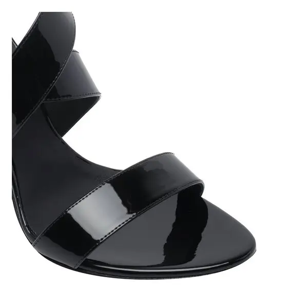 Alaïa Patent Leather Cone Heel Sandals - Black