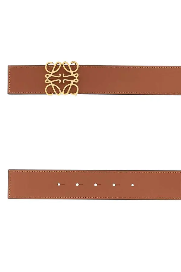 Loewe Reversible Leather Belt With Golden Metal Buckle