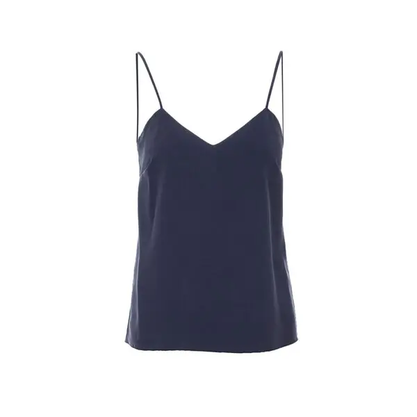 Max Mara Sleeveless V-neck Spaghetti Strap Top - Blue