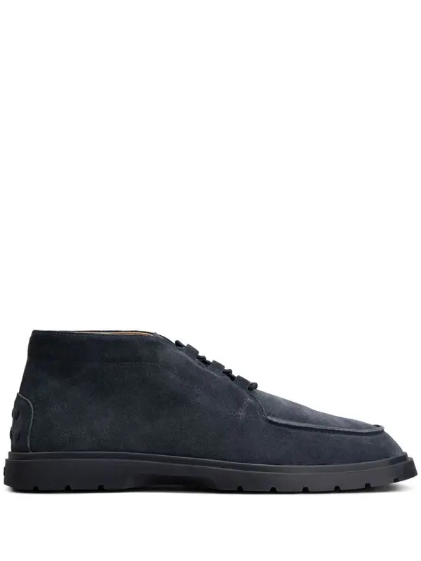 TOD'S Suede Leather Ankle Boots With Lace-up Fastening