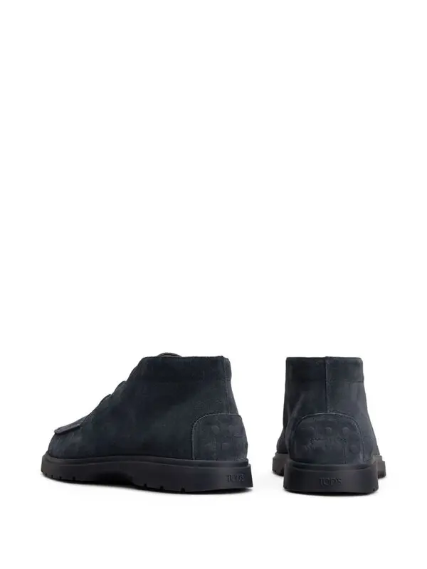 TOD'S Suede Leather Ankle Boots With Lace-up Fastening