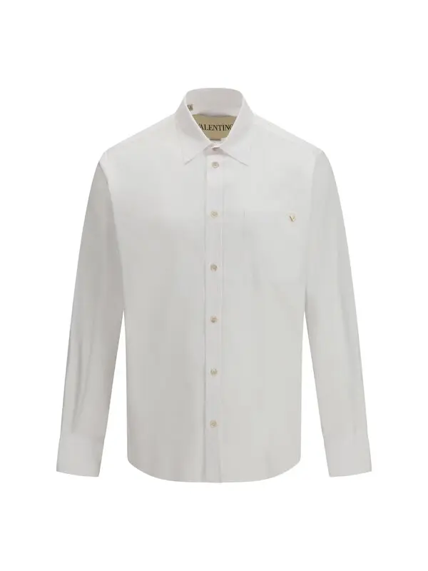 Valentino Garavani Light Cotton Oxford Shirt With Vgold