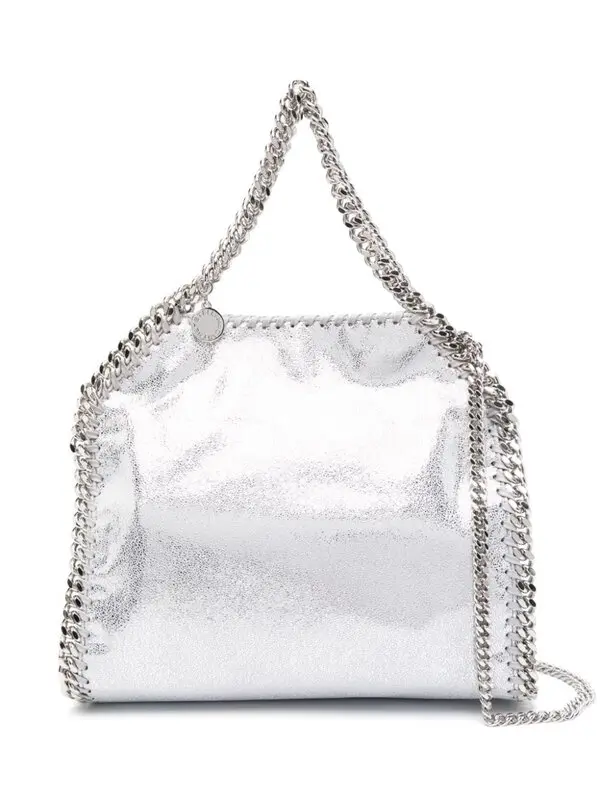 Stella McCartney Falabella Mini Metallic Tote Bag - Silver