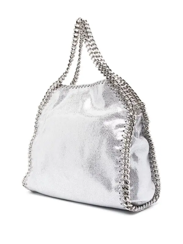 Stella McCartney Falabella Mini Metallic Tote Bag - Silver