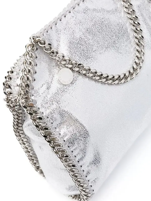 Stella McCartney Falabella Mini Metallic Tote Bag - Silver