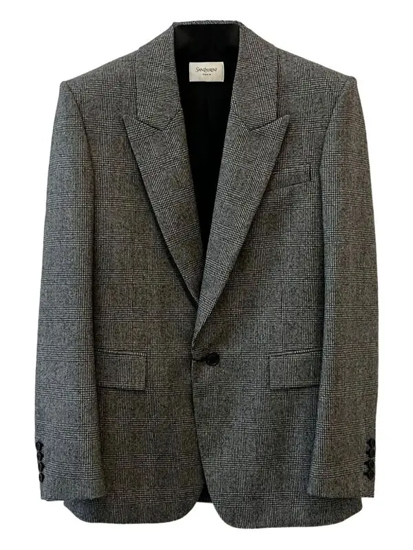 Saint Laurent Flannel Single-breasted Jacket - Multicolor