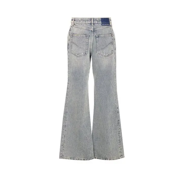 Stella McCartney Bootcut Delave Vintage Jeans With Chain Detail - Blue