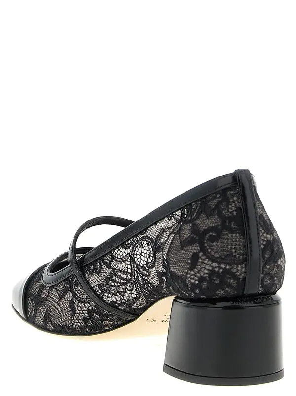 JIMMY CHOO Elisa Mary Jane Pumps With Pearl Detail - Black