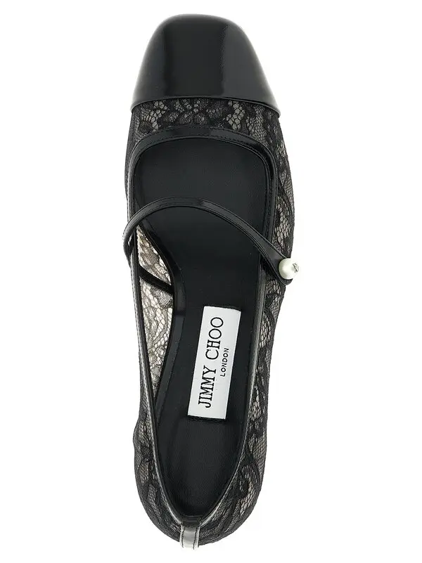 JIMMY CHOO Elisa Mary Jane Pumps With Pearl Detail - Black