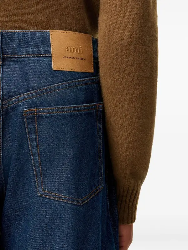 AMI Paris Wide Leg Denim Jeans