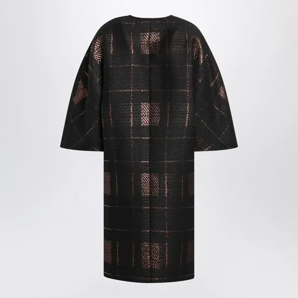 Max Mara Jacquard Lame Cocoon Coat