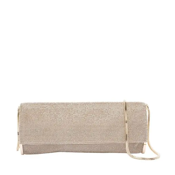 Benedetta Bruzziches Kate Pochette With Crystals And Chain Strap - Gold