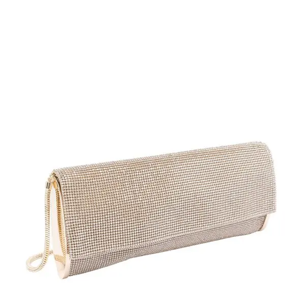 Benedetta Bruzziches Kate Pochette With Crystals And Chain Strap - Gold