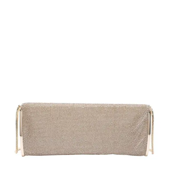 Benedetta Bruzziches Kate Pochette With Crystals And Chain Strap - Gold