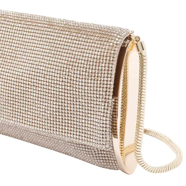 Benedetta Bruzziches Kate Pochette With Crystals And Chain Strap - Gold