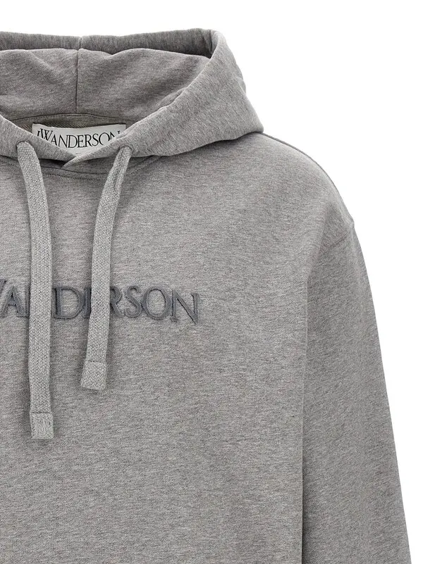 JW Anderson Embroidered Logo Hoodie - Gray