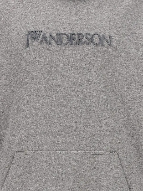 JW Anderson Embroidered Logo Hoodie - Gray
