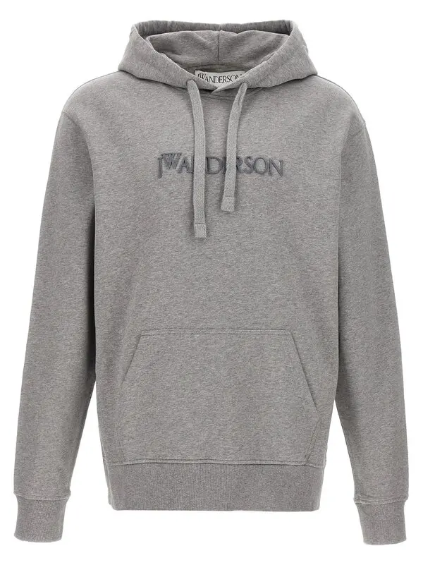 JW Anderson Embroidered Logo Hoodie - Gray